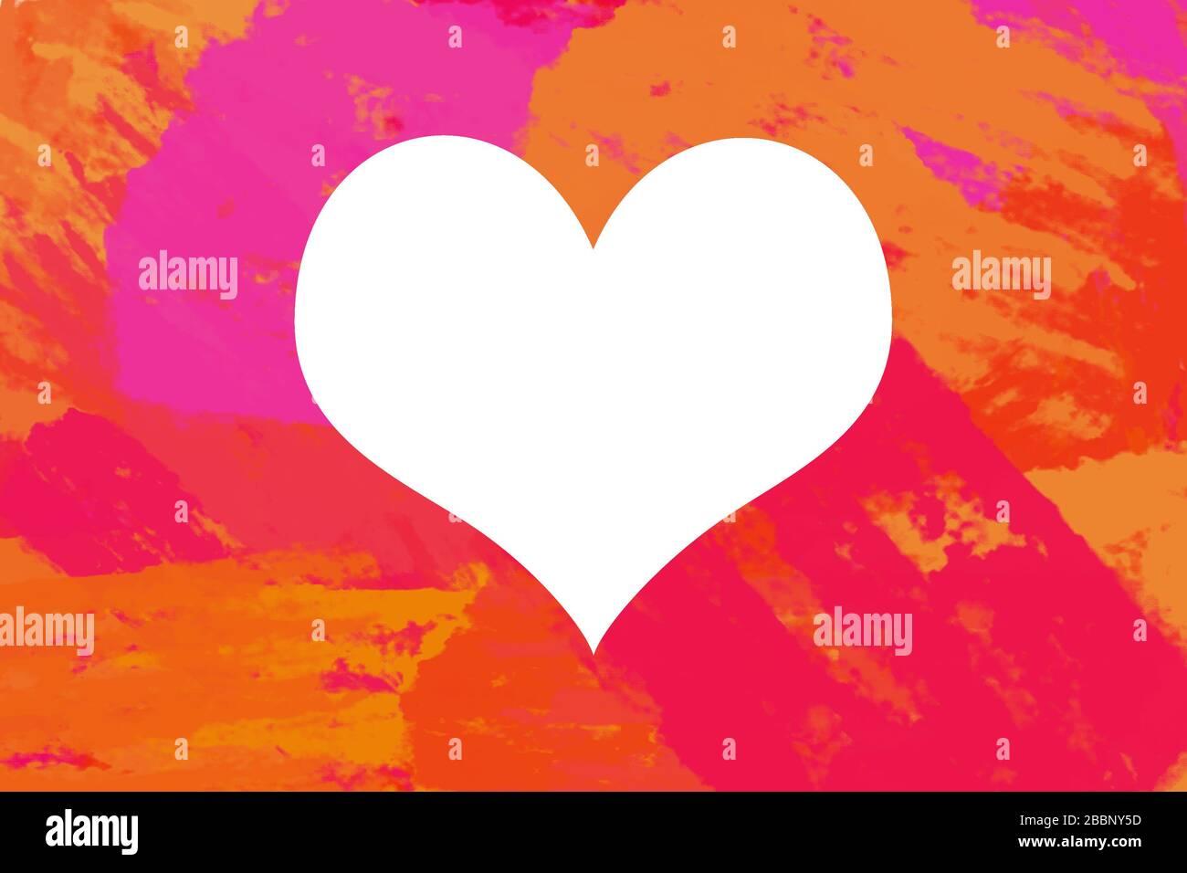 White Empty Heart Shape Against Beautiful Painted Colorful Background ...