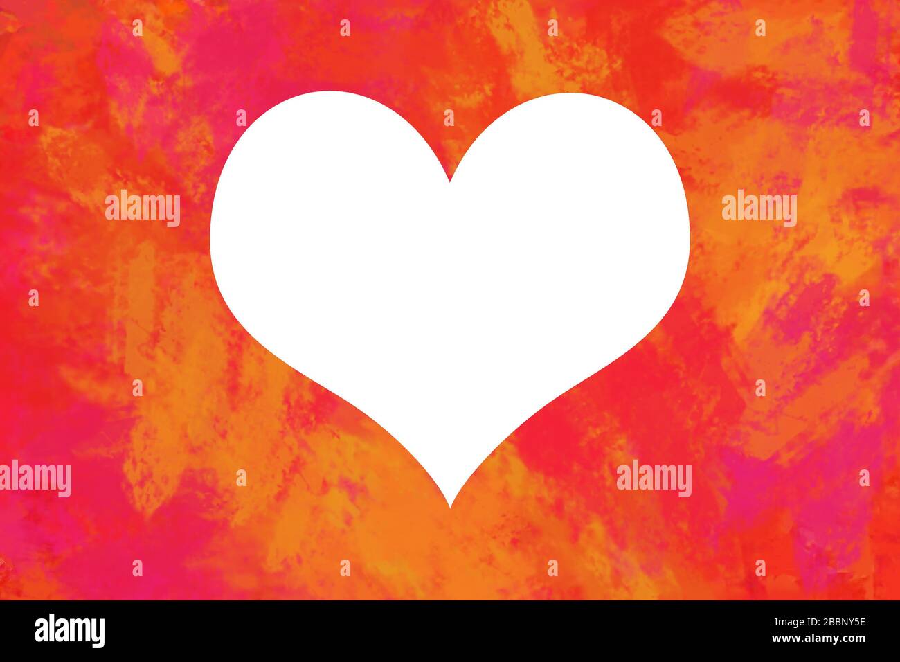 White Empty Heart Shape Against Beautiful Painted Colorful Background ...