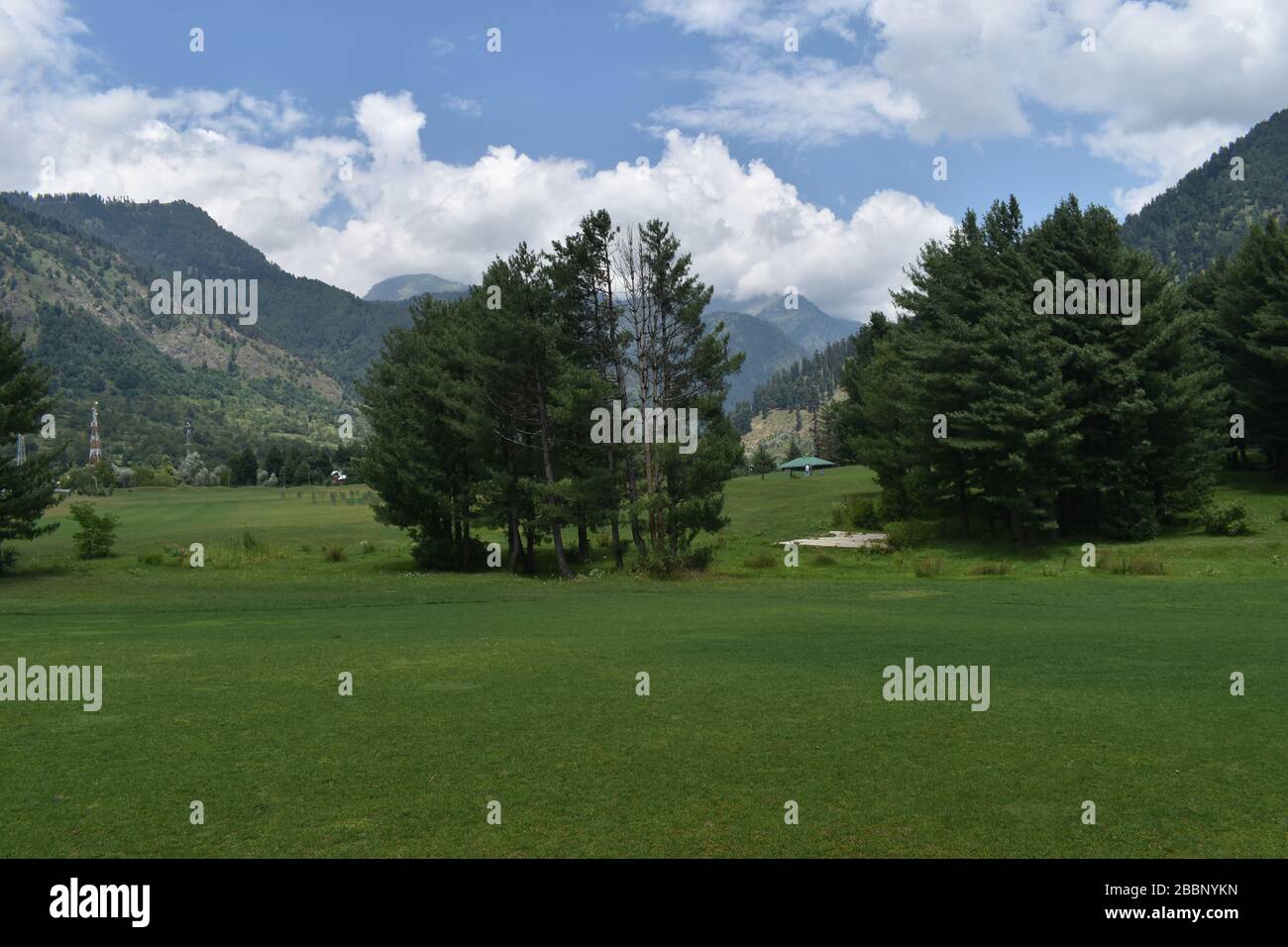 An eye catching view of golf course at Pahalgam Kashmir.This golf ...