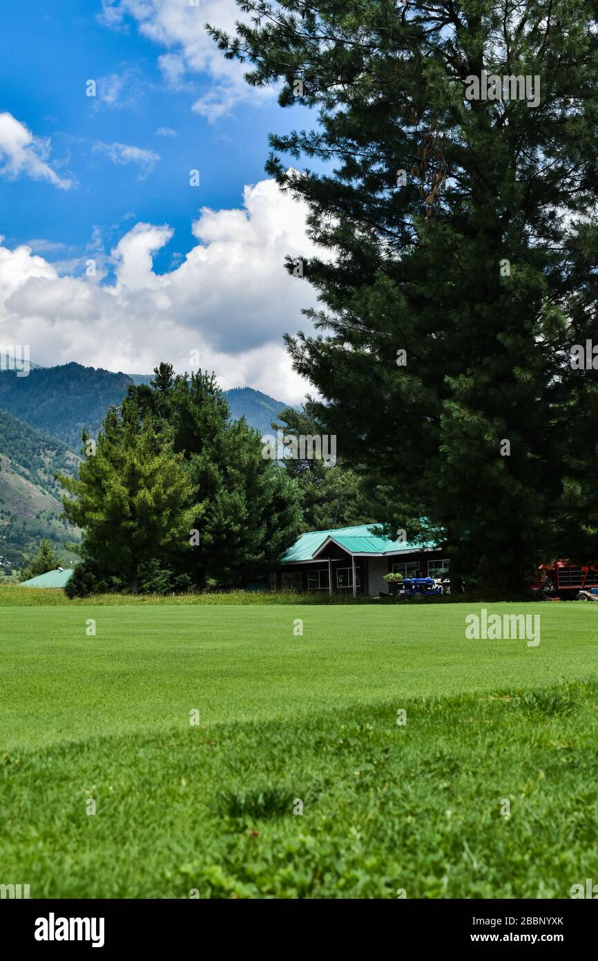 An eye catching view of golf course at Pahalgam Kashmir.This golf ...