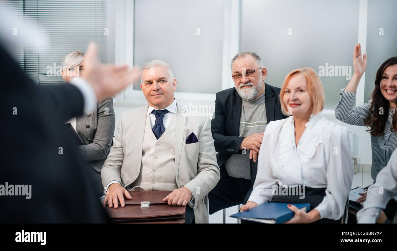 Business man asking sit hi-res stock photography and images - Alamy