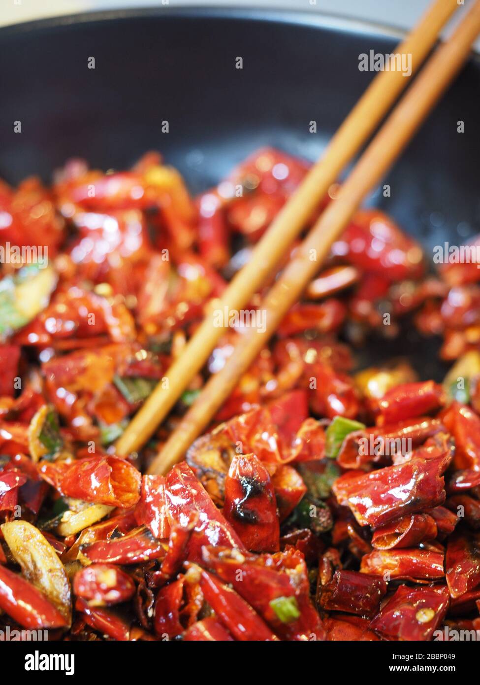 Diced rabbit, sautéed with leeks, chilli and Sichuan pepper, Le Nove ...