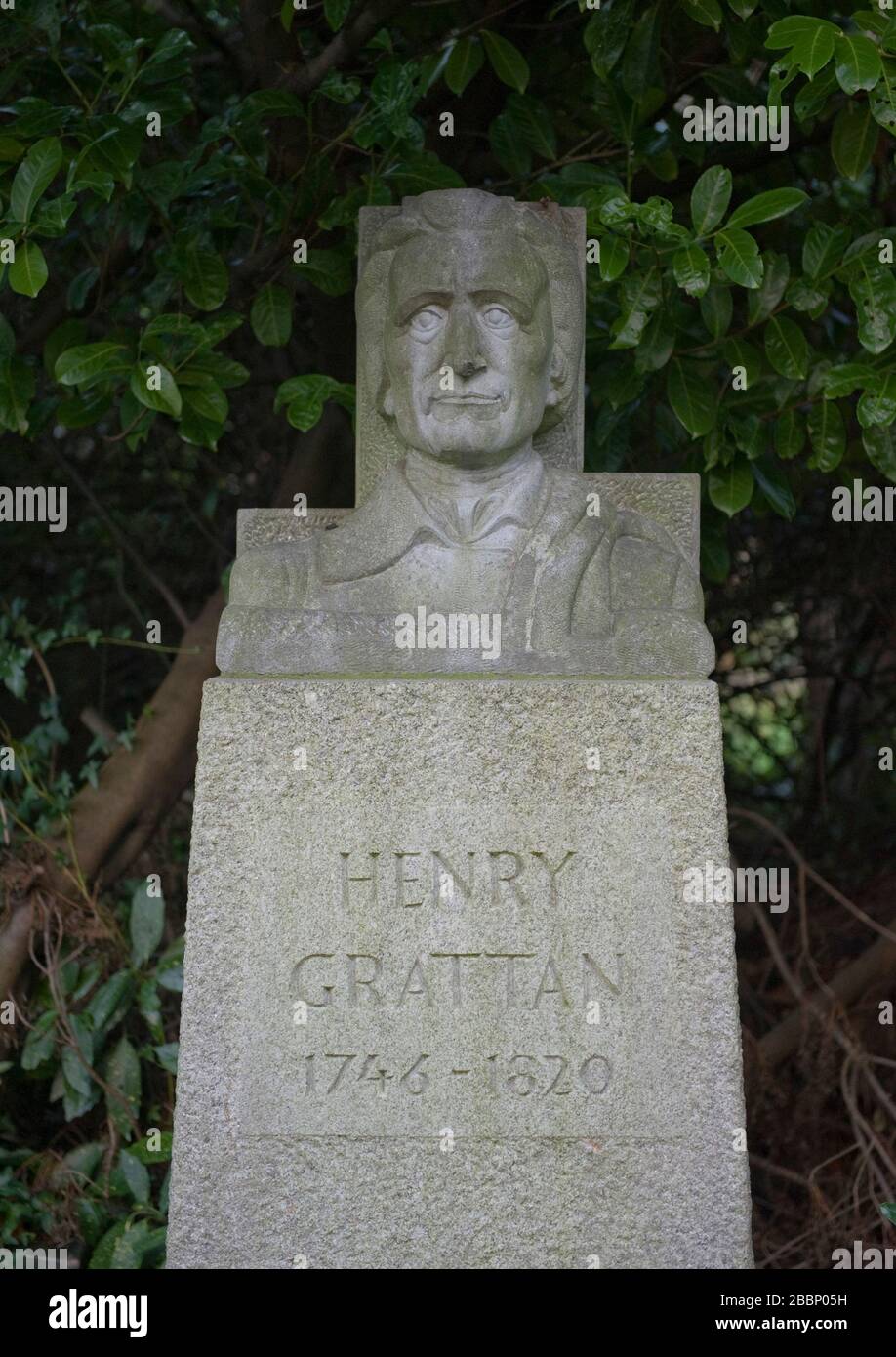 Henry Grattan bust in Merrion Square Dublin Ireland Stock Photo - Alamy