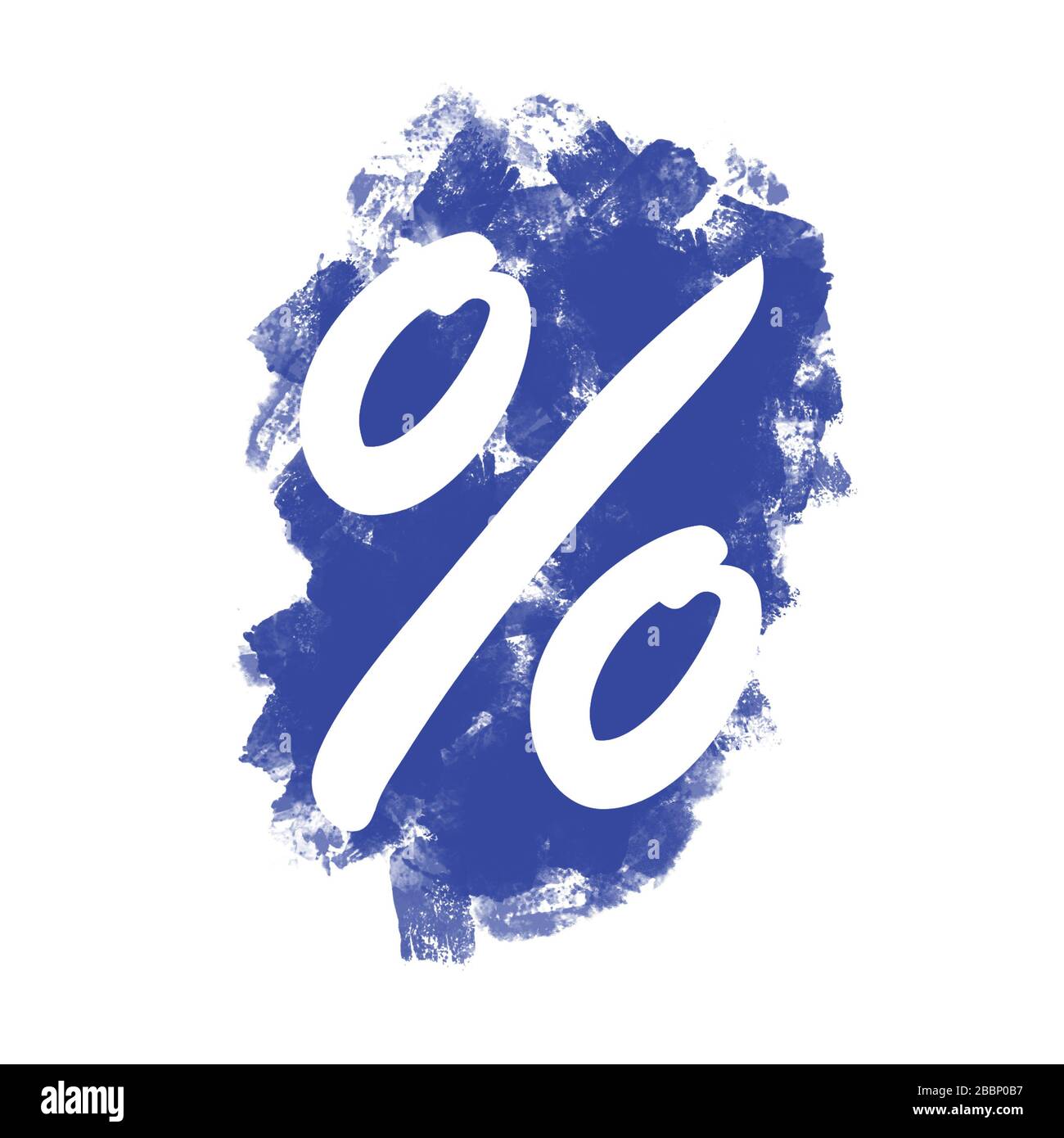 White Percentage Sign Against Blue Watercolor Painted Background Stock ...
