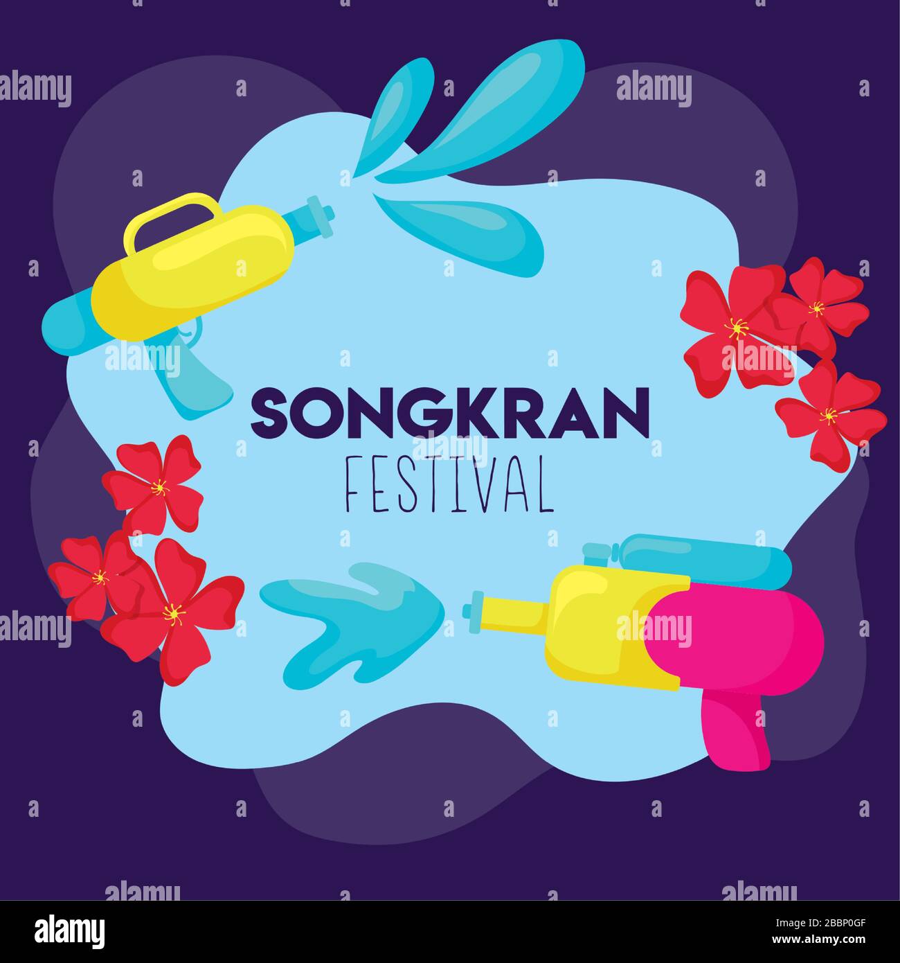 card of songkran festival in thailand vector illustration design Stock ...