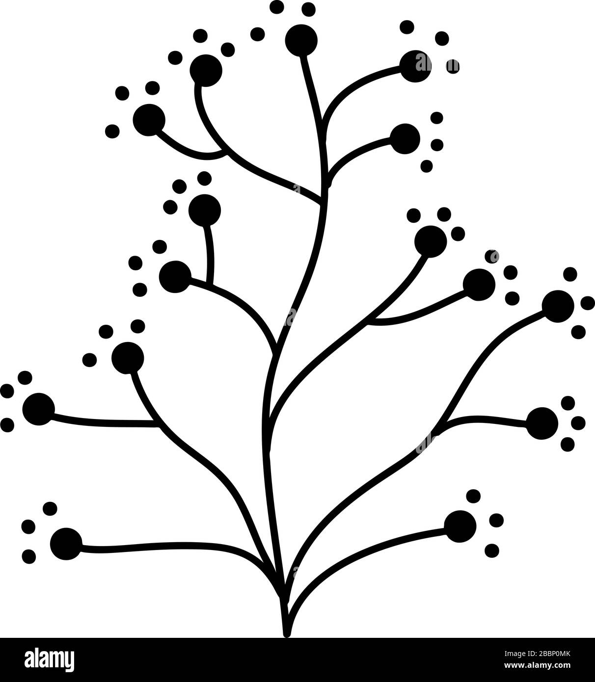 Abstract doodle single floral element for decoration patterns, wrapping ...