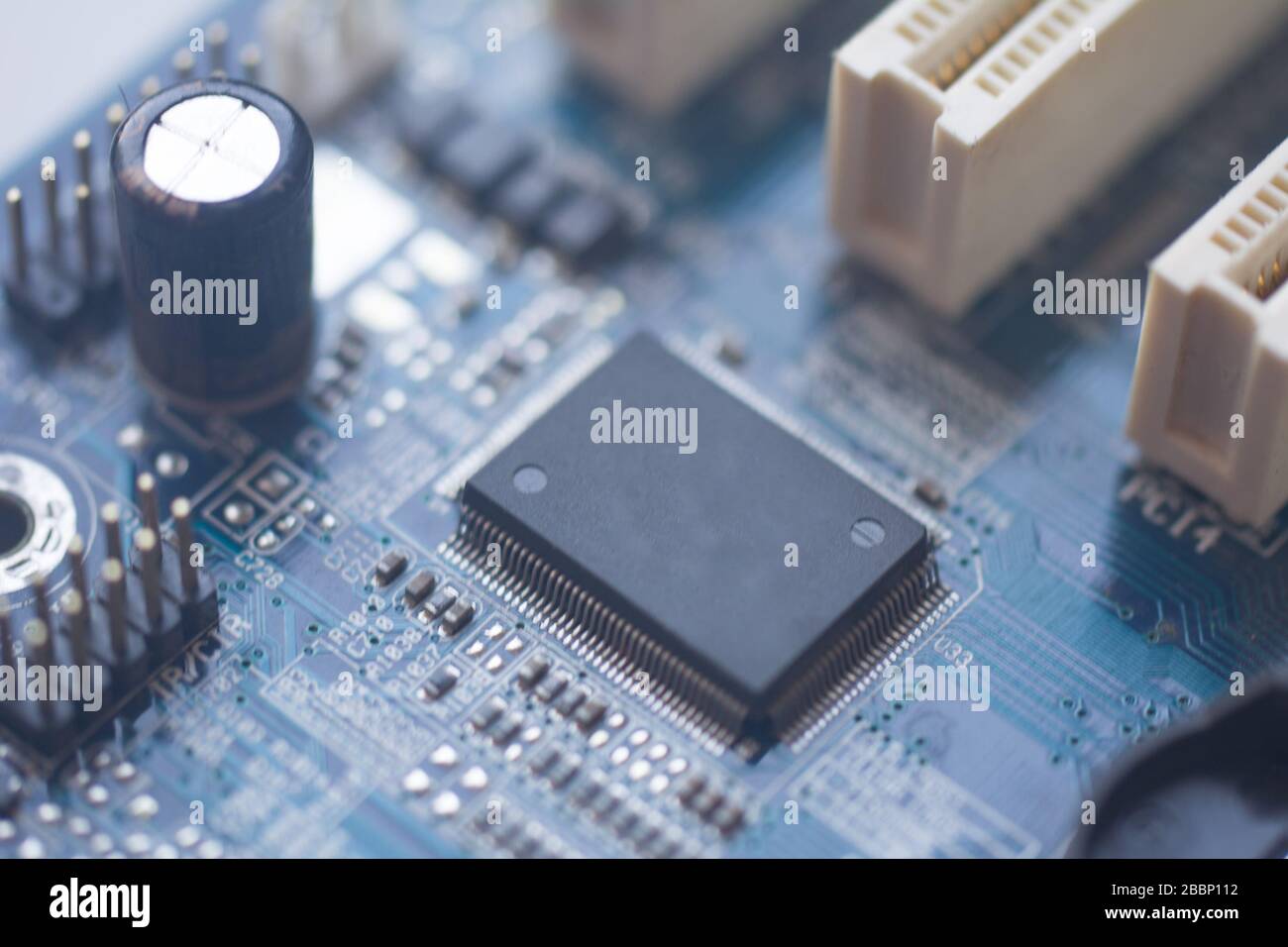 A circuit board with the electronic components. The concept of the ...