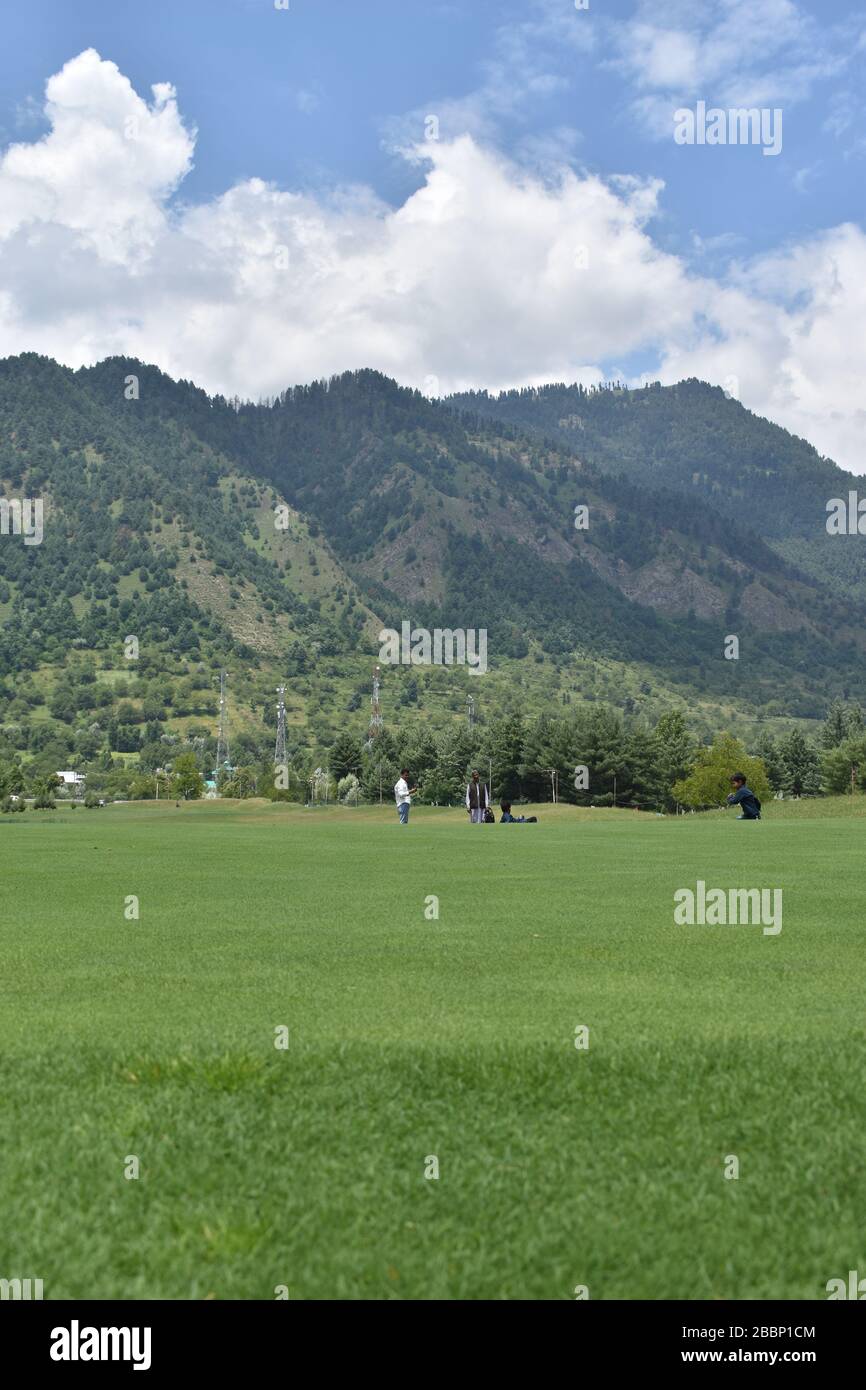 An eye catching view of golf course at Pahalgam Kashmir.This golf ...