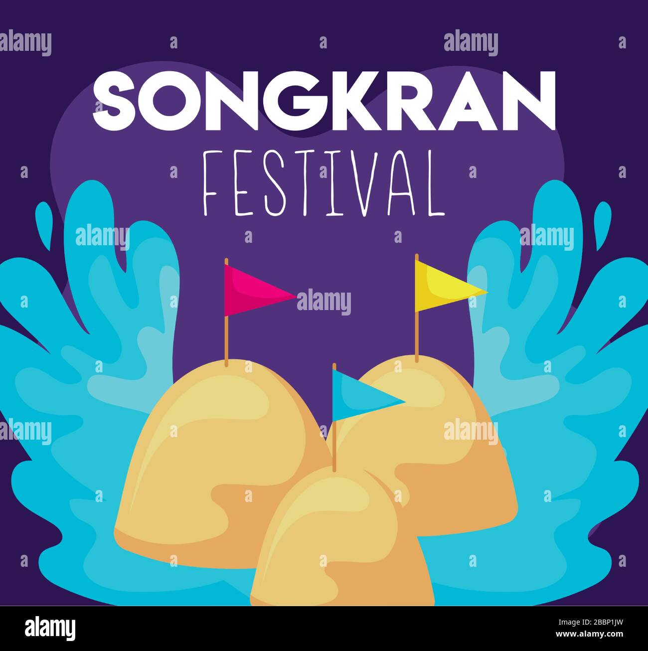 card of songkran festival in thailand vector illustration design Stock ...