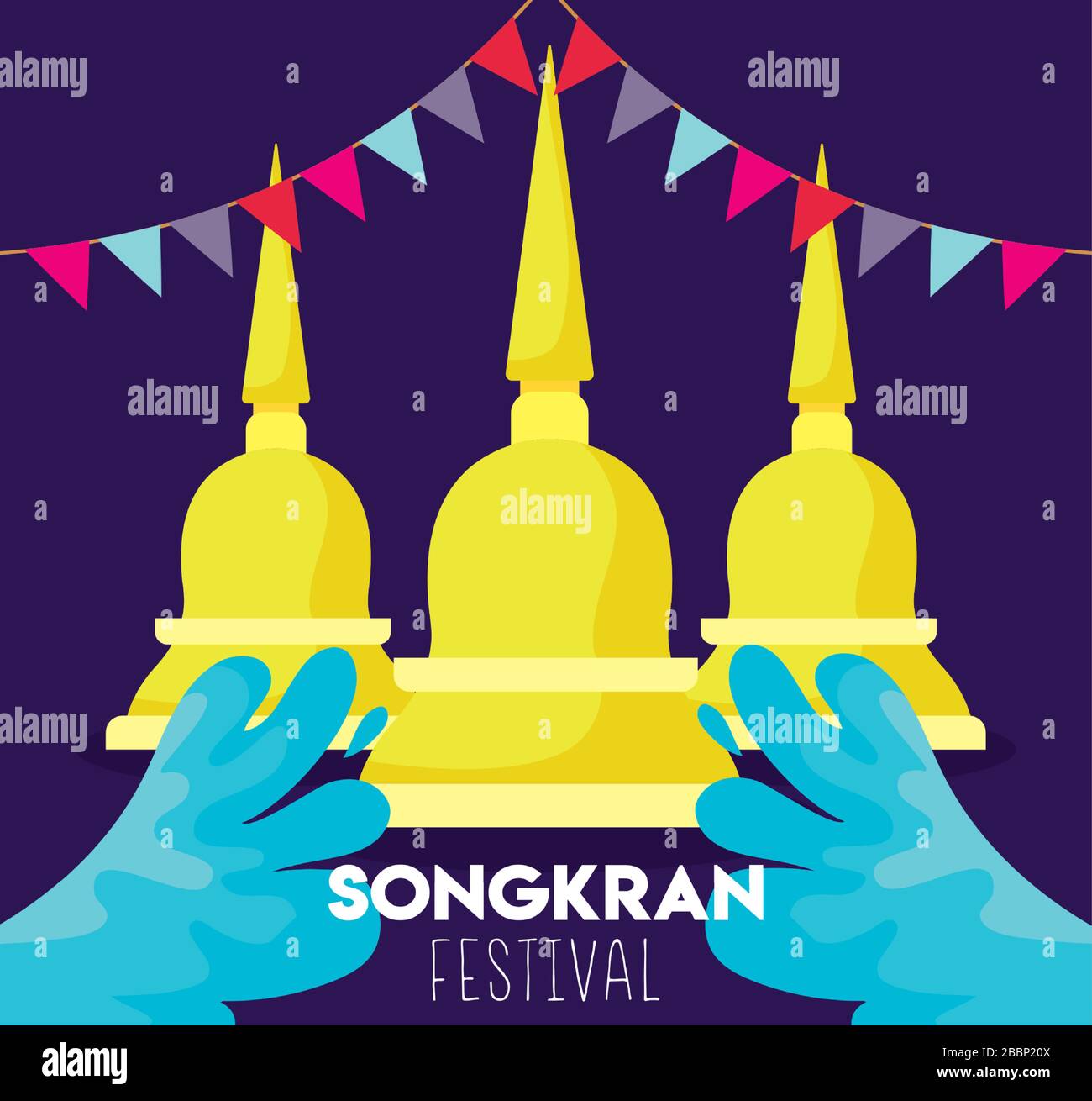 card of songkran festival in thailand vector illustration design Stock ...