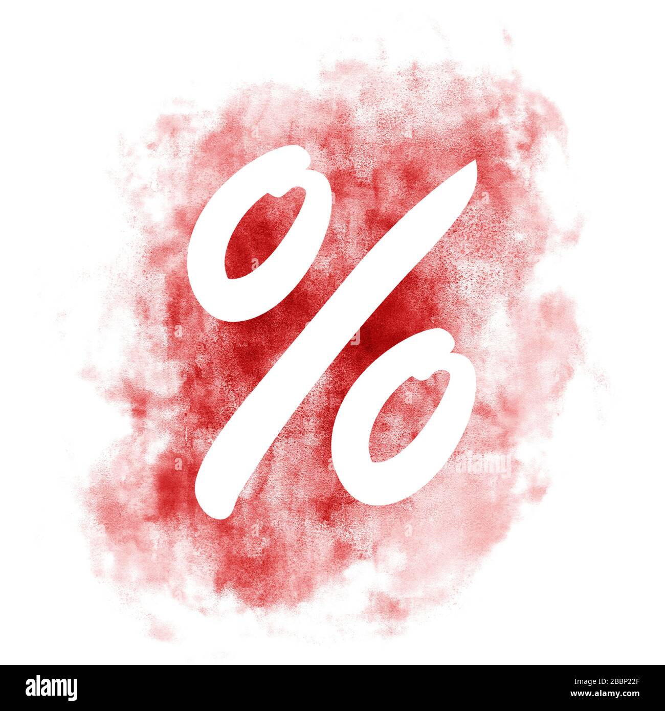Red Watercolor Painted Percentage Sign Stock Photo - Alamy