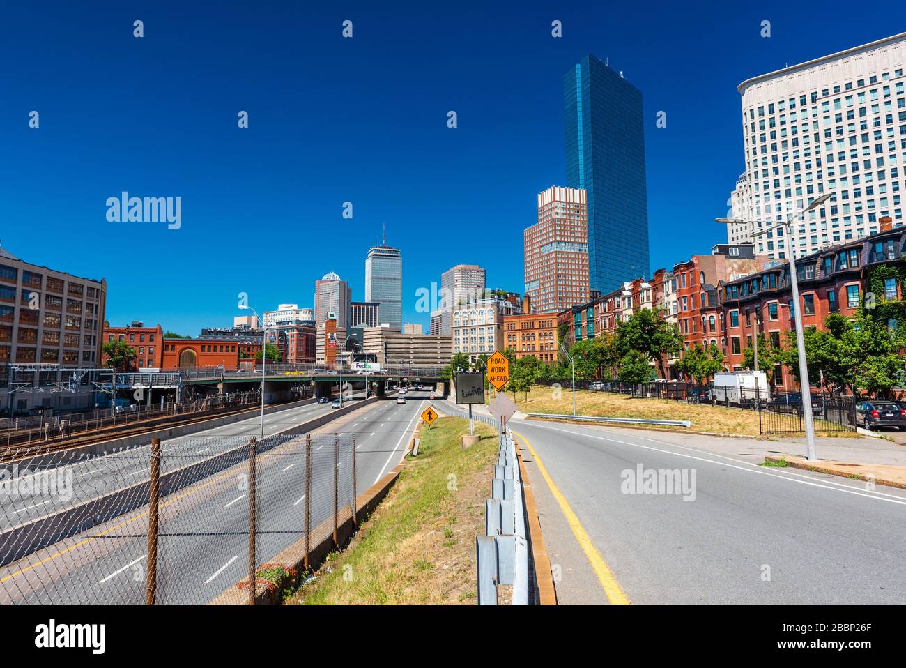 Boston - June 2016, USA: The street of Boston, view of John Hancock ...