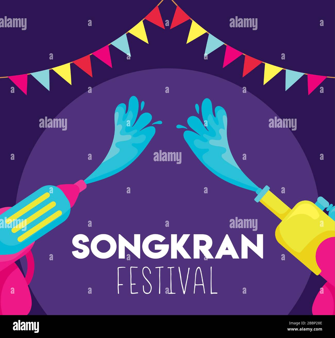card of songkran festival in thailand vector illustration design Stock ...