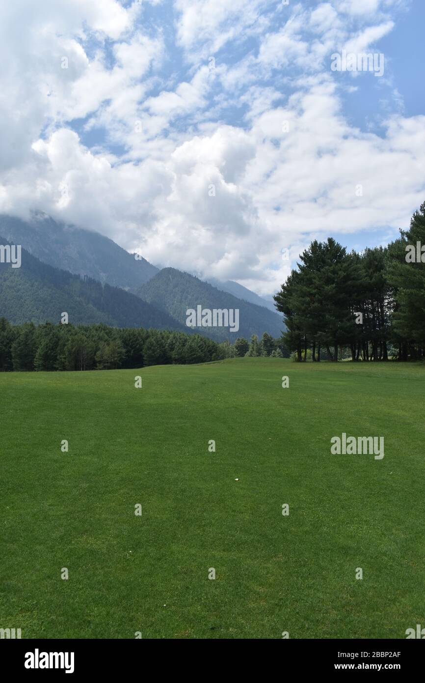 An eye catching view of golf course at Pahalgam Kashmir.This golf ...