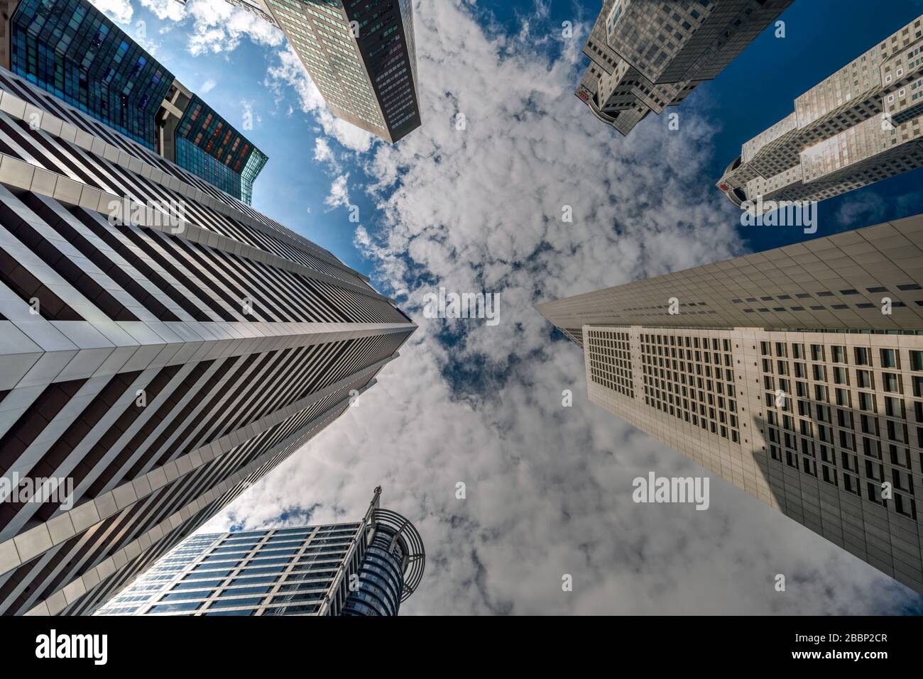 Low angle view of Downtown Core skyline, Singapore Stock Photo - Alamy