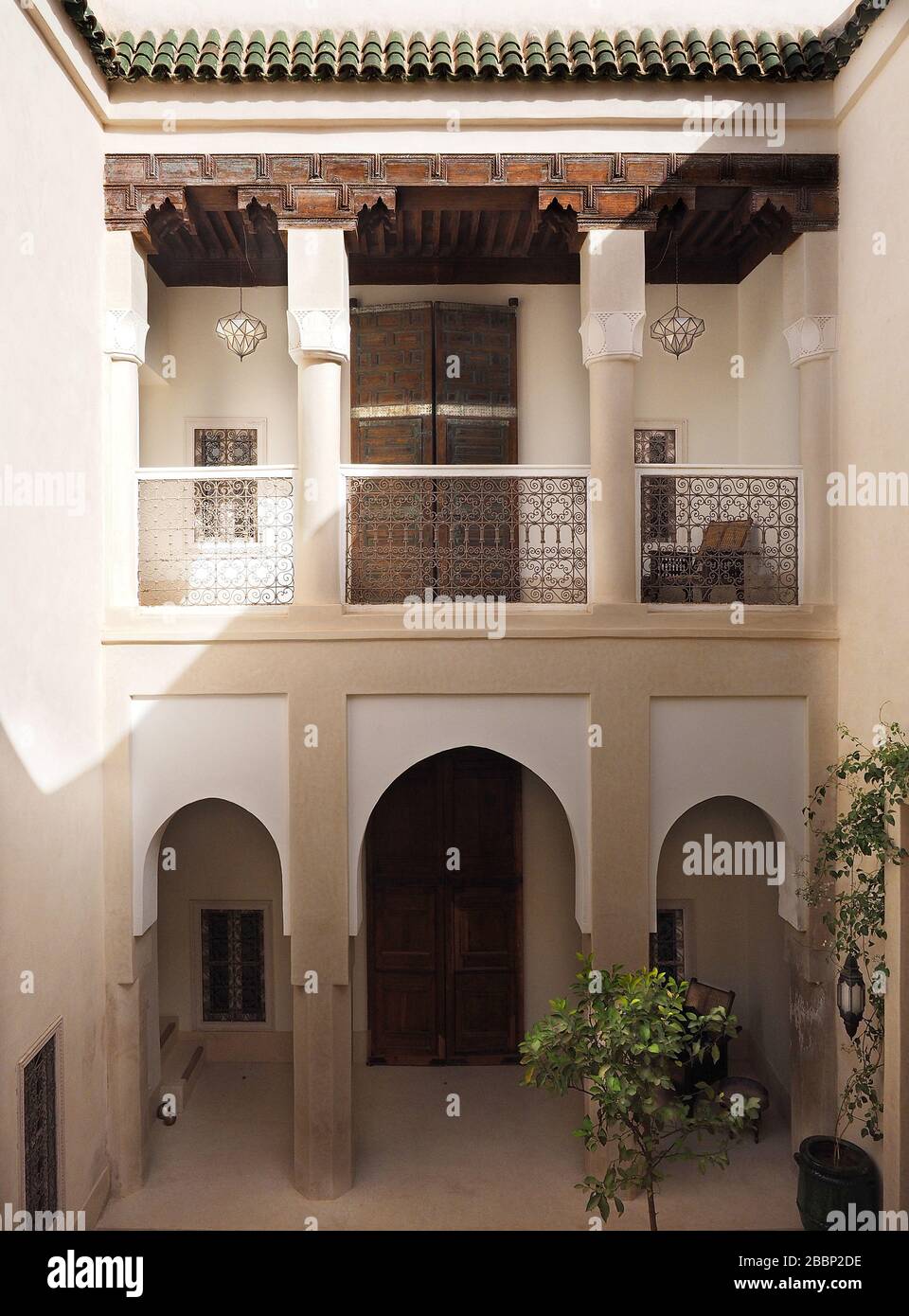 Interior of renovated private riad, Medina, Marrakech, Morocco, North ...