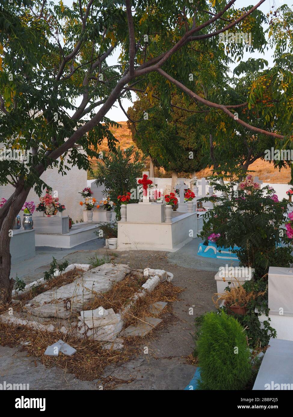 Cemetery, Lipsi Island, Twelve Islands, Aegean Sea, Greece, Europe ...