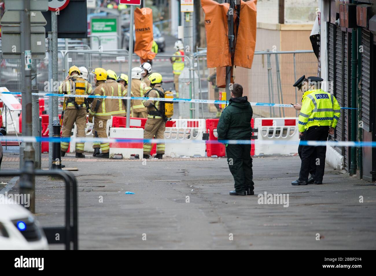 Glasgow, UK. 1 April 2020. Pictured: Tenement House Fire in Albert ...