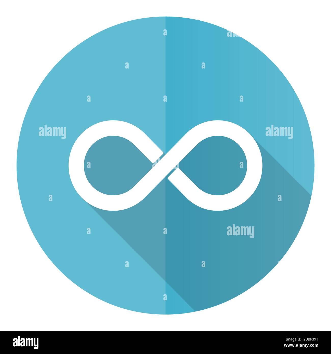 Infinity Blue Round Flat Design Vector Icon Isolated On White