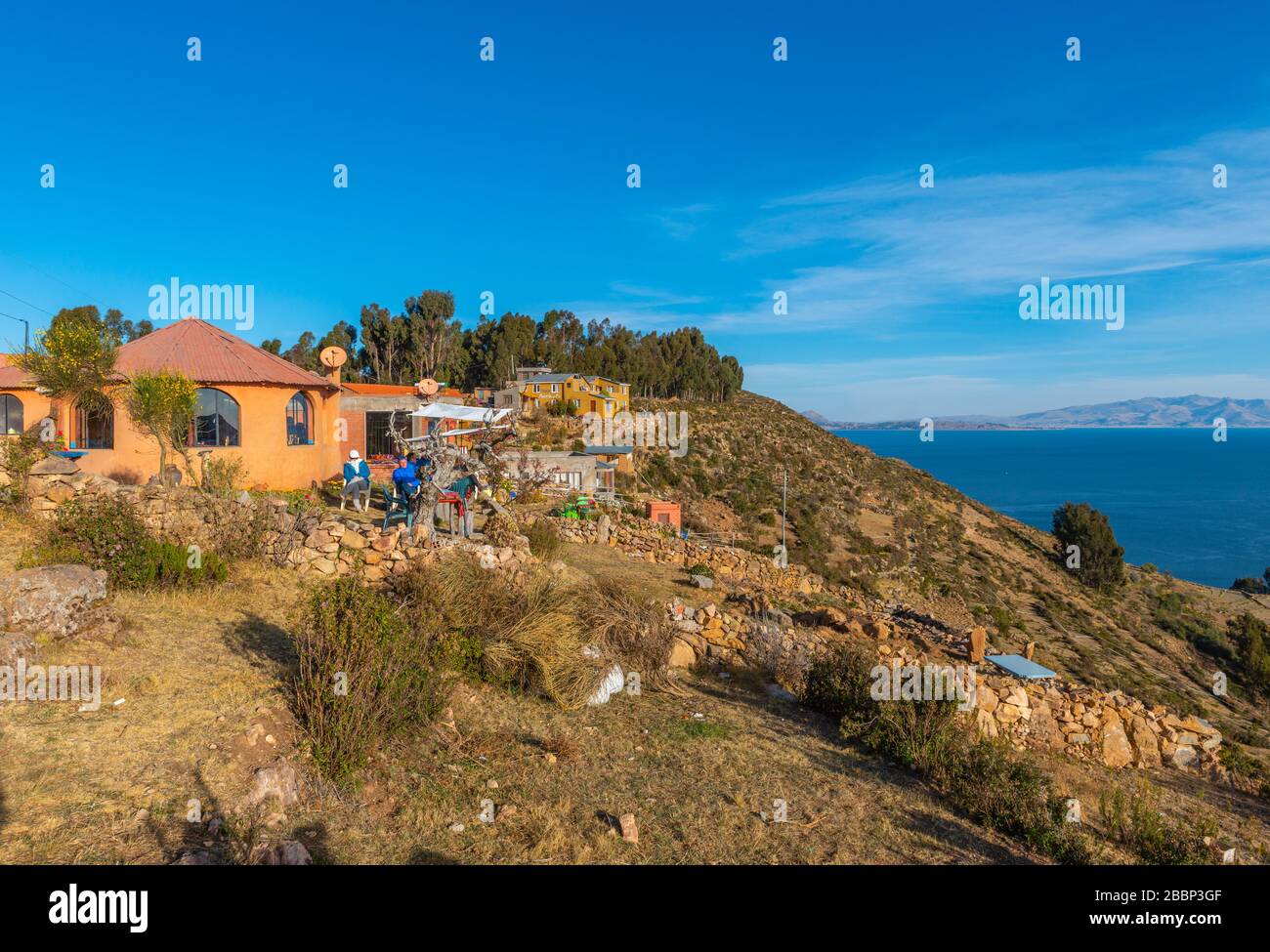 Isla del Sol or Island of the Sun, Lake Titicaca, Department La Paz ...