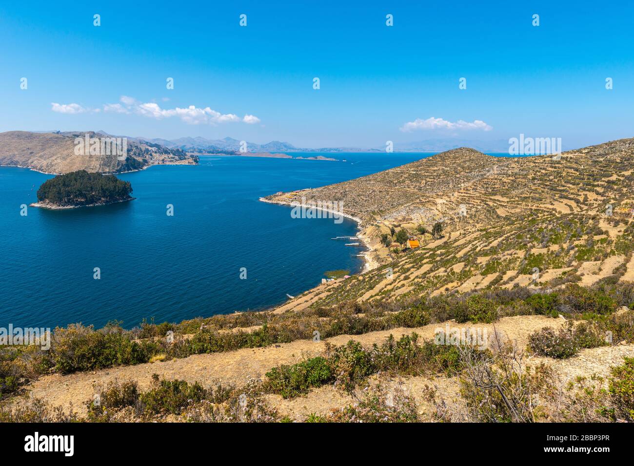 Isla del Sol or Island of the Sun, Lake Titicaca, Department La Paz ...