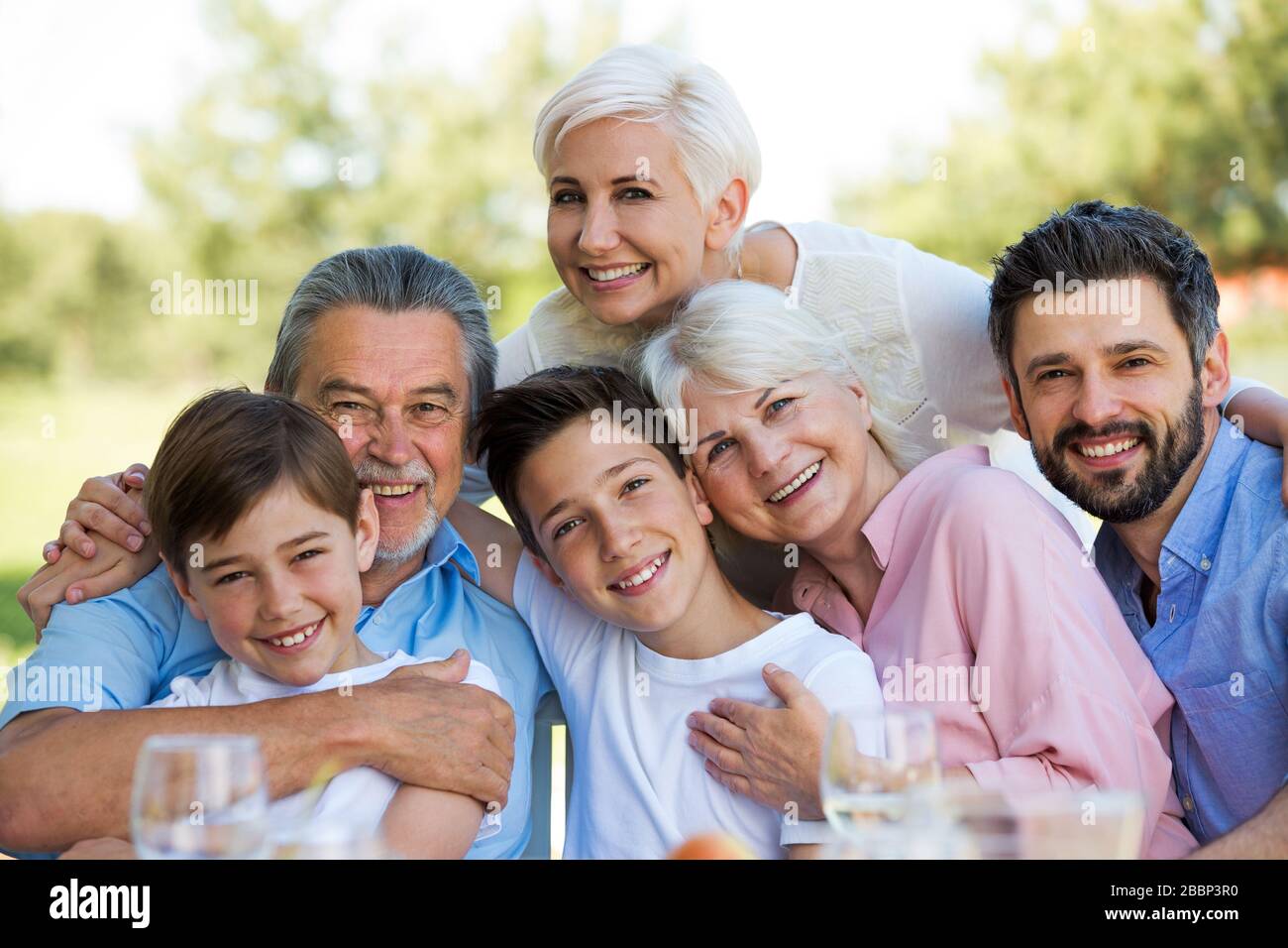 Family of three generations having fun together Stock Photo - Alamy