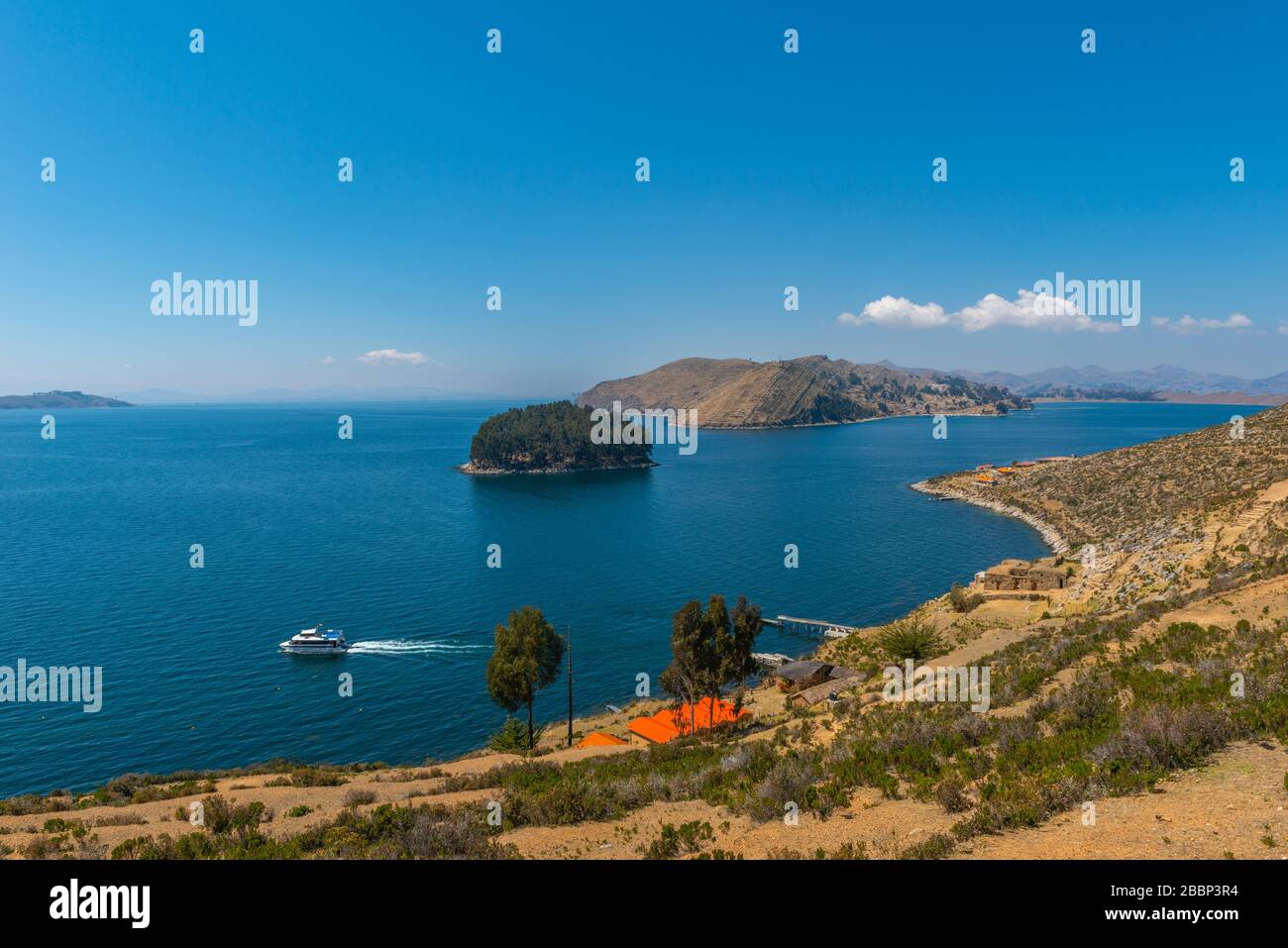 Isla del Sol or Island of the Sun, Lake Titicaca, Department La Paz ...