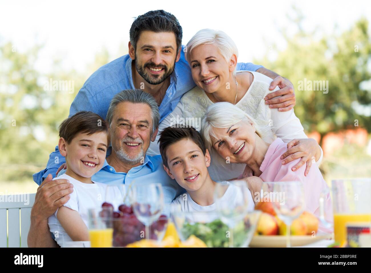Family of three generations having fun together Stock Photo - Alamy