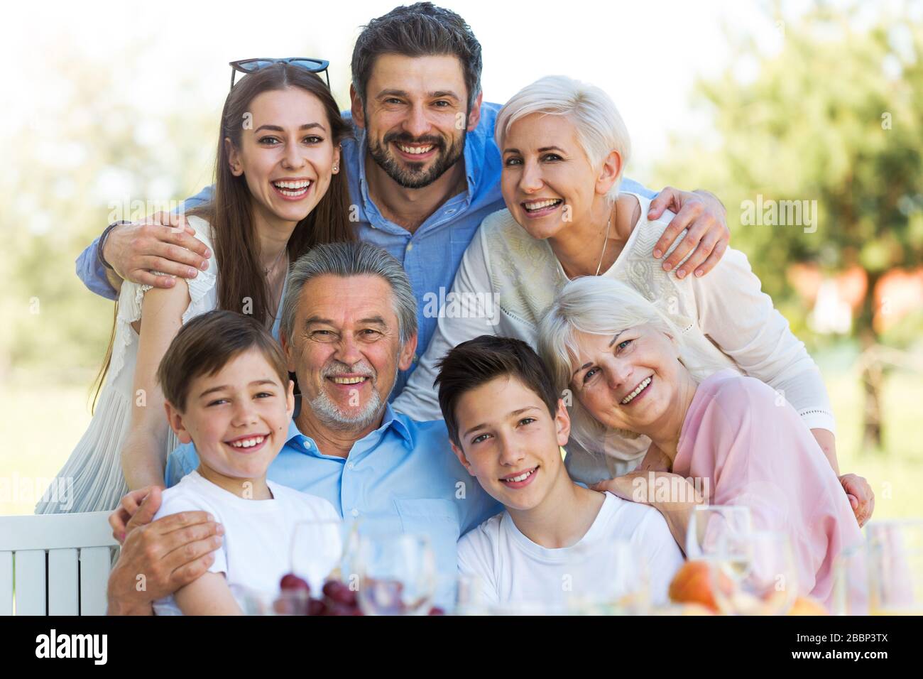 Family of three generations having fun together Stock Photo - Alamy