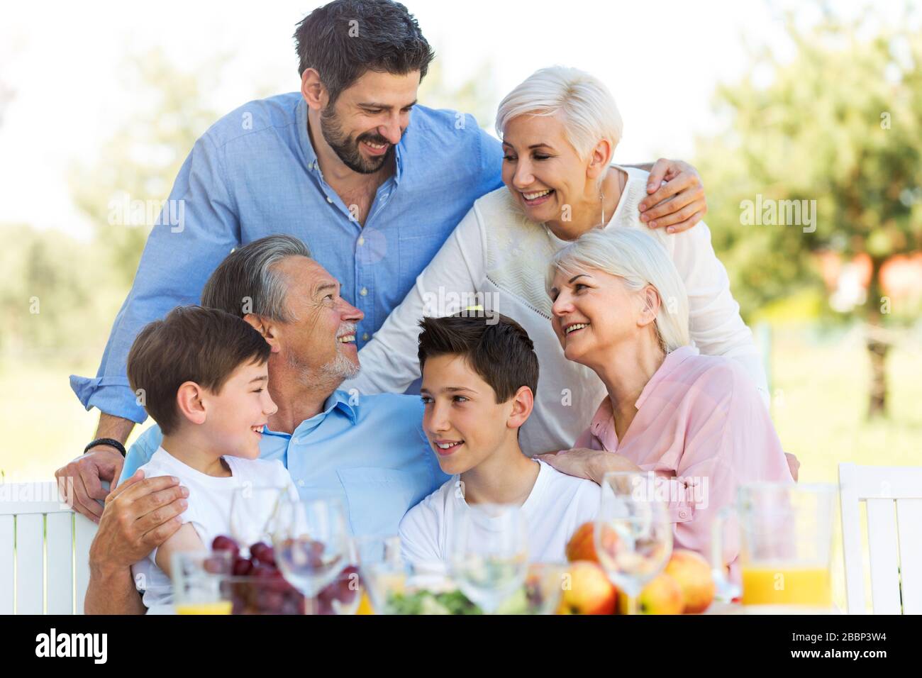 Family of three generations having fun together Stock Photo - Alamy