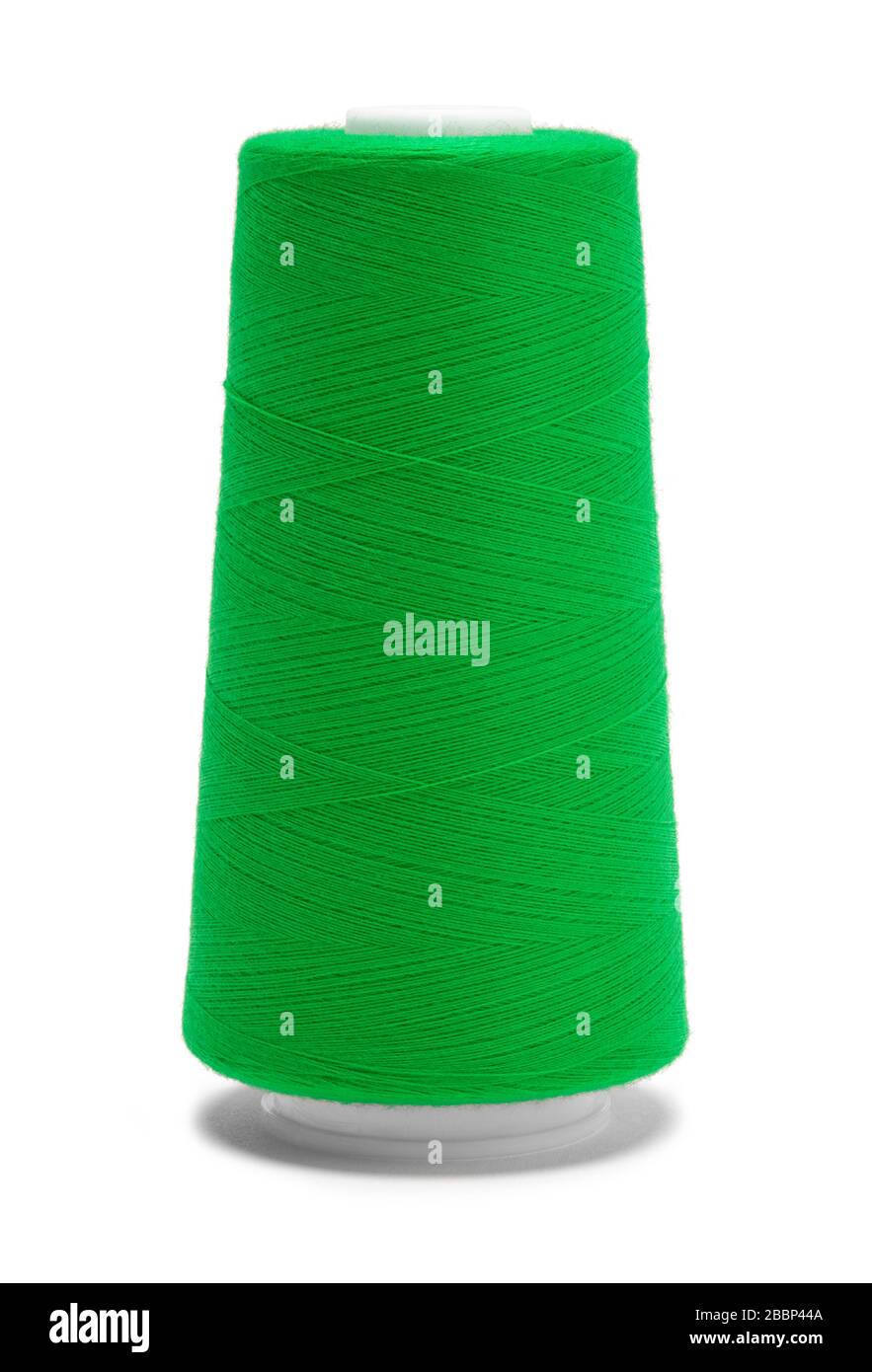 Green Thread Spool Isolated on White Background Stock Photo - Alamy