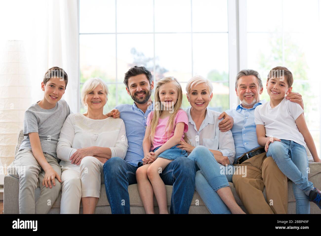 Family of three generations having fun together Stock Photo - Alamy
