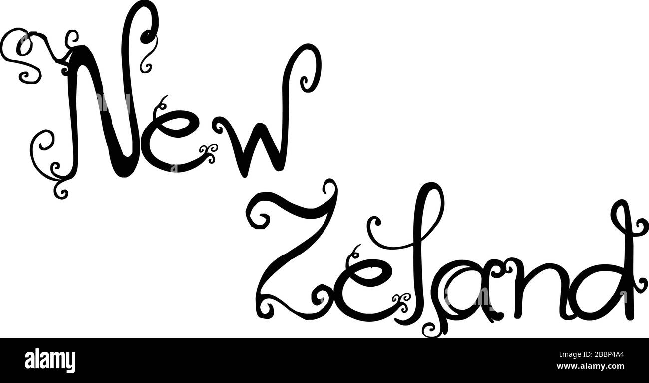 New Zeland text illustration on white background Stock Vector Image ...