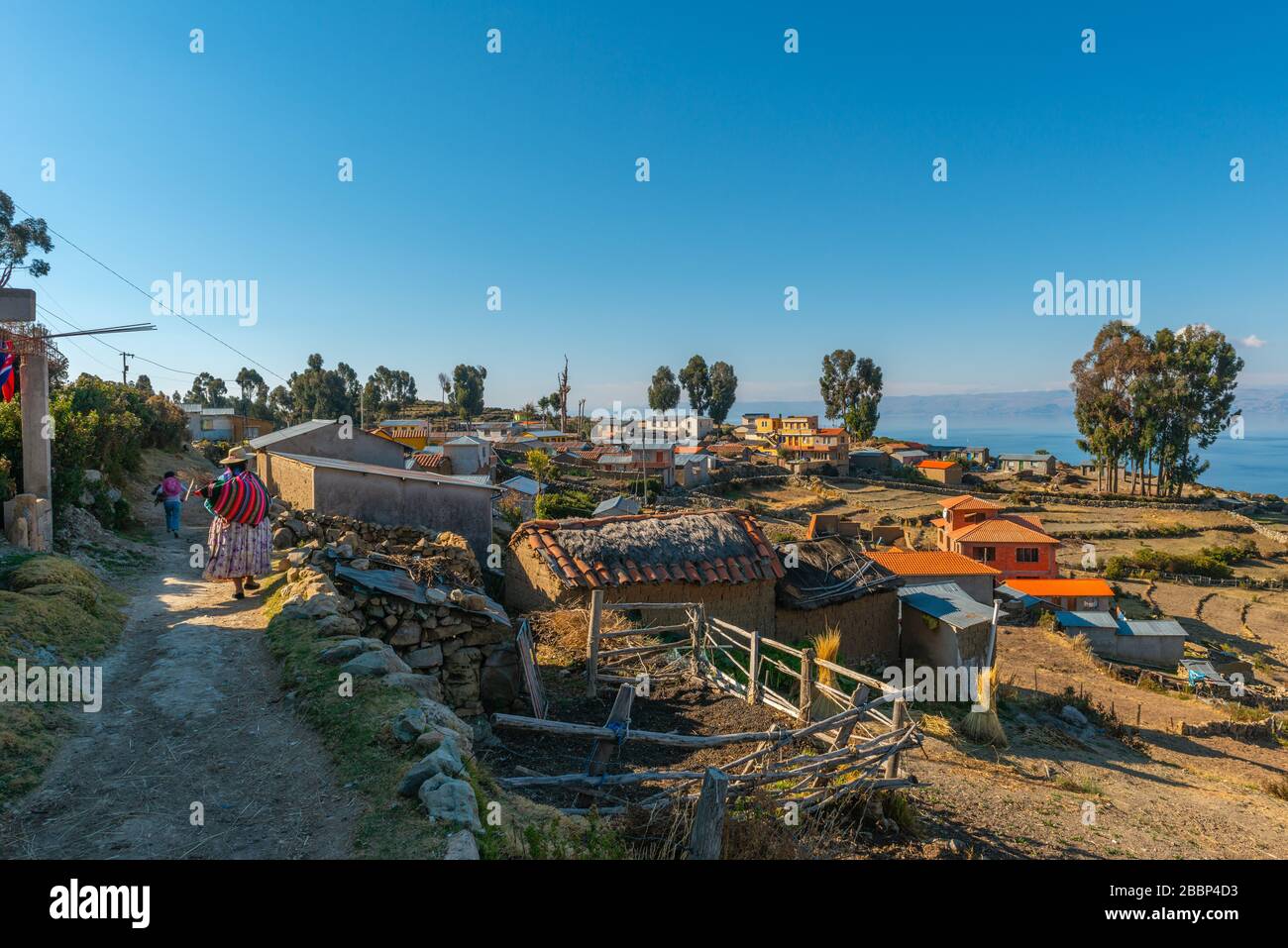 Isla del Sol or Island of the Sun, Lake Titicaca, Department La Paz ...