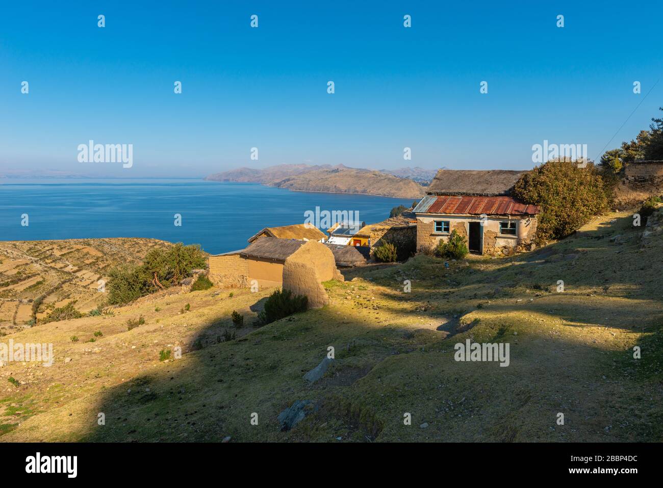 Isla del Sol or Island of the Sun, Lake Titicaca, Department La Paz ...