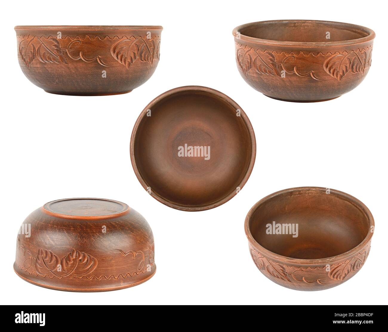 Collection deep bowls different angles isolated on white background ...