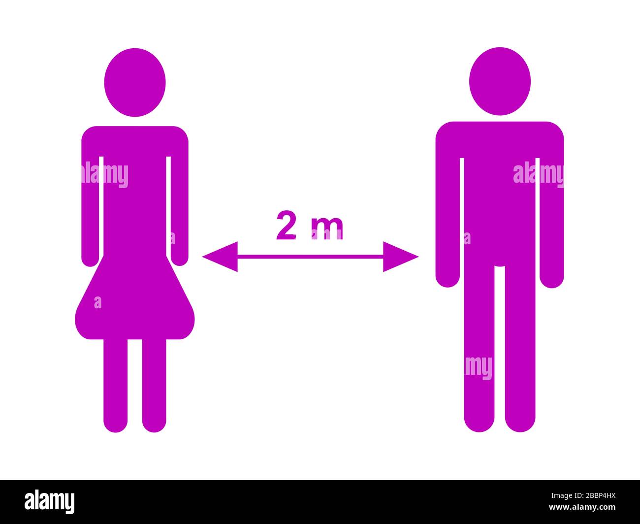 Safety distance between people, symbolic representation in an ...
