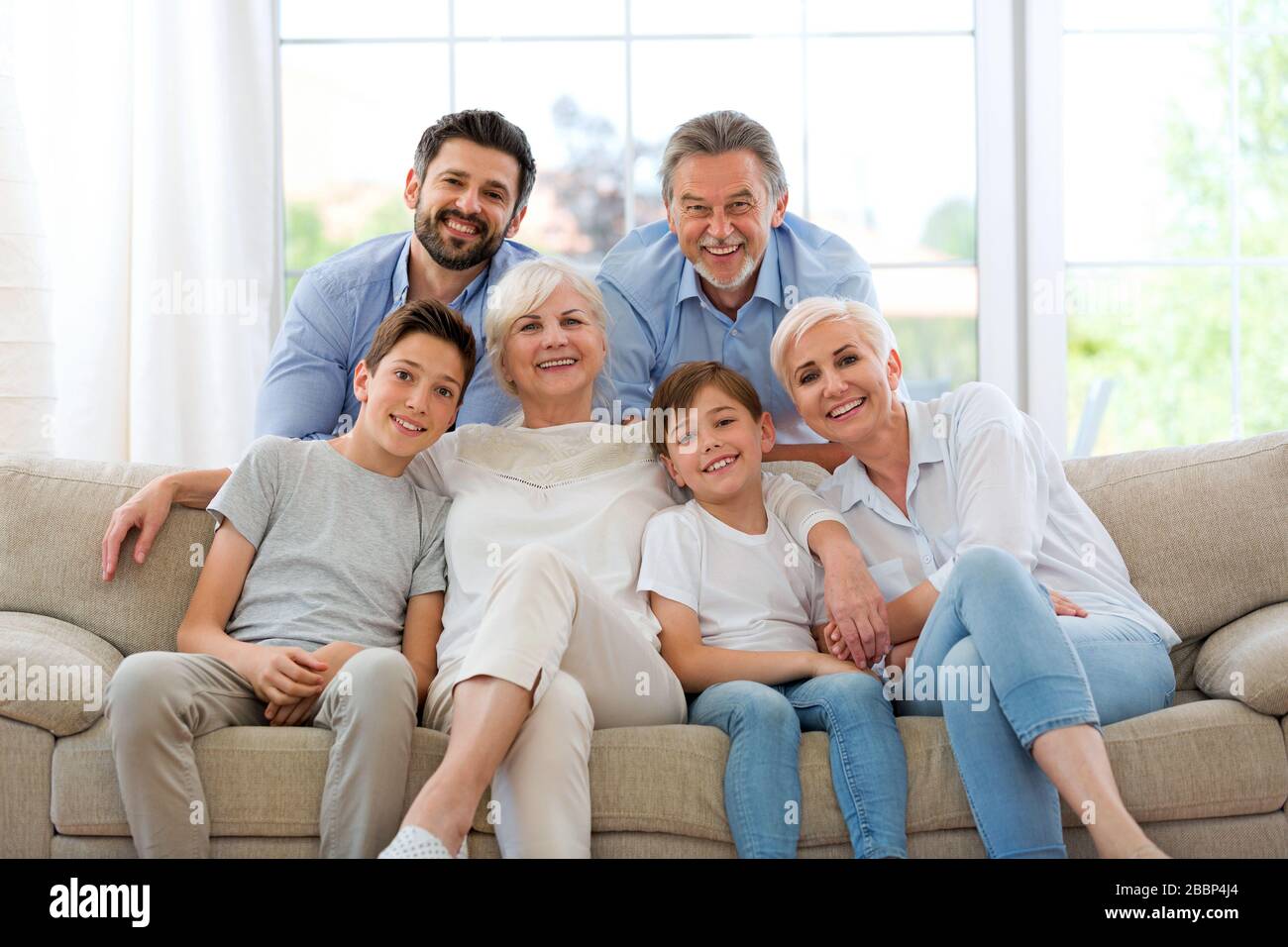 Family of three generations having fun together Stock Photo - Alamy