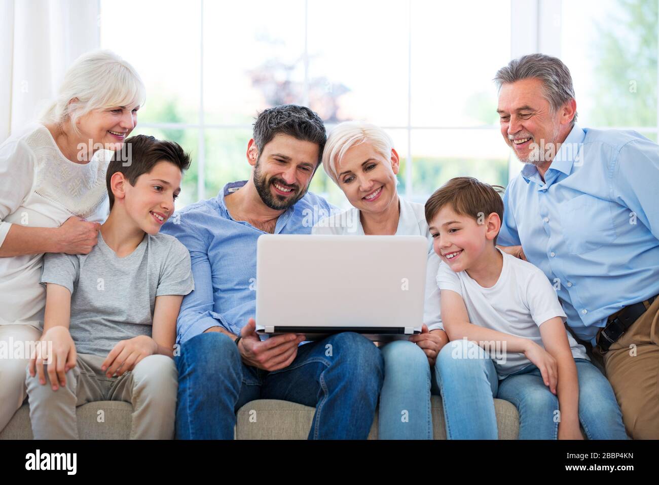 Family of three generations having fun together Stock Photo - Alamy
