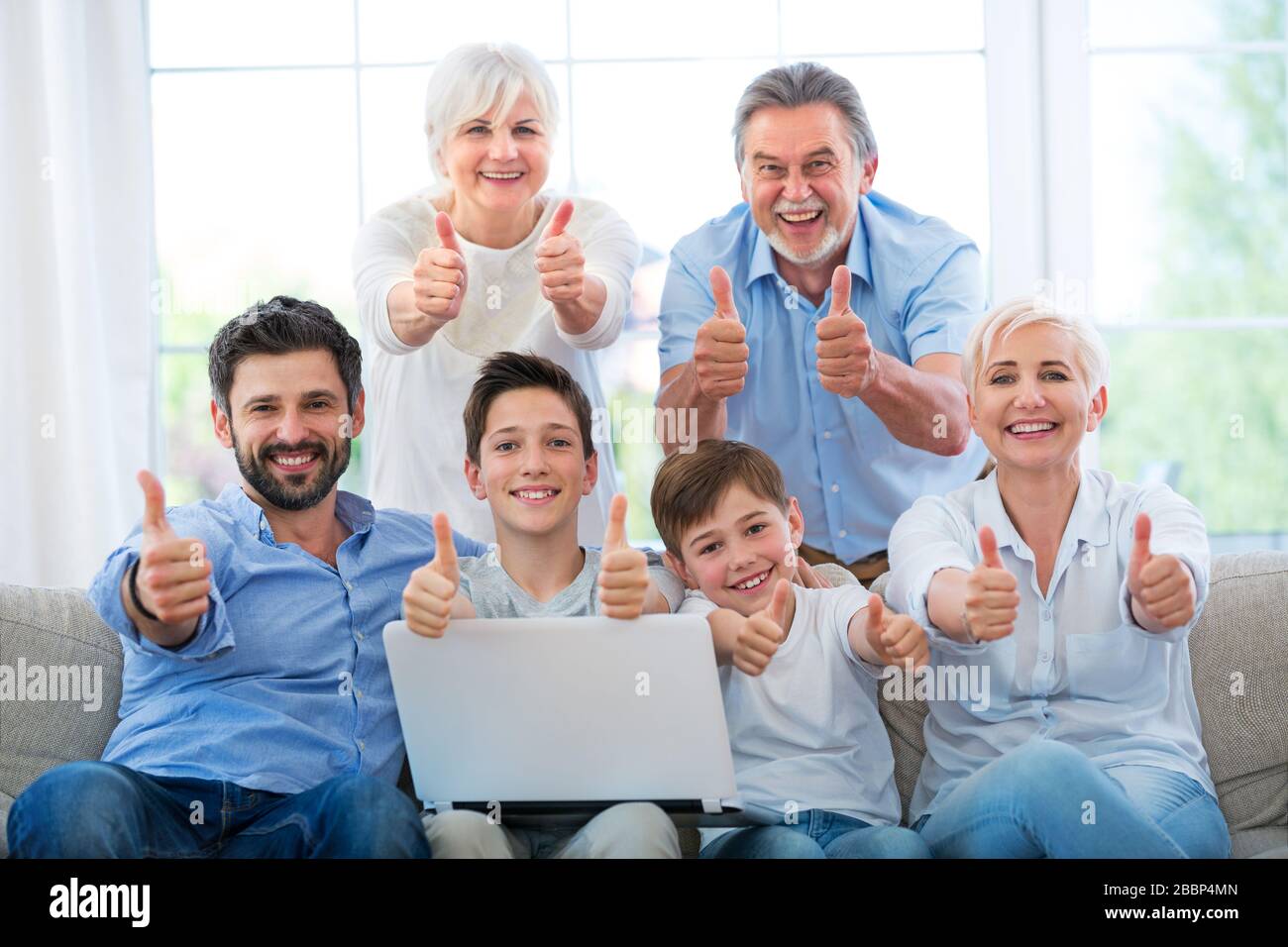Family of three generations having fun together Stock Photo - Alamy
