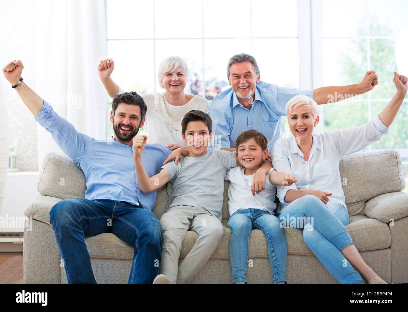 Family of three generations having fun together Stock Photo - Alamy