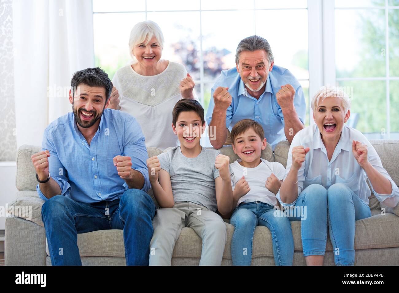 Family of three generations having fun together Stock Photo - Alamy