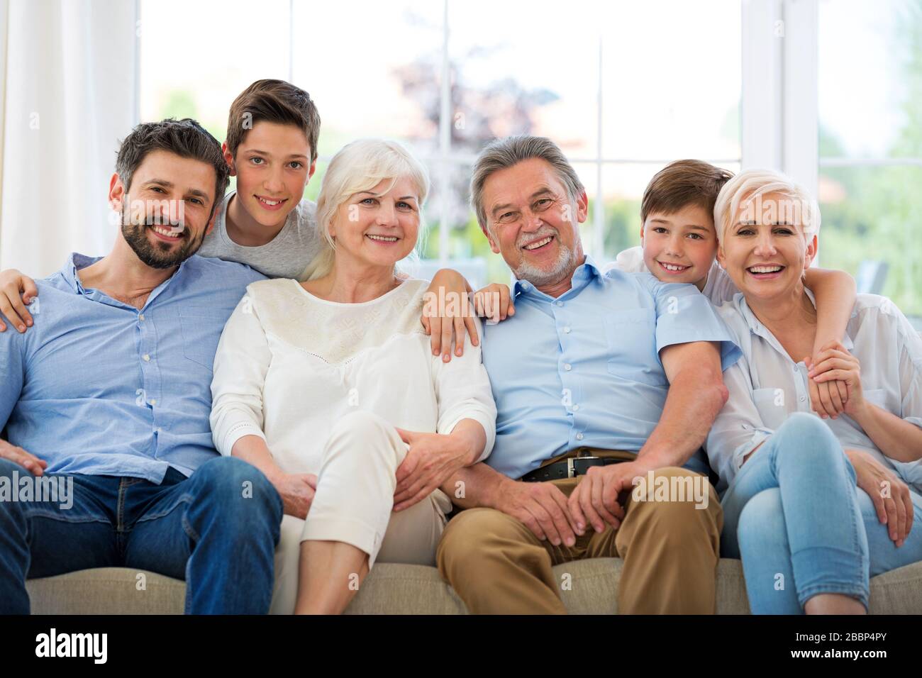 Family of three generations having fun together Stock Photo - Alamy