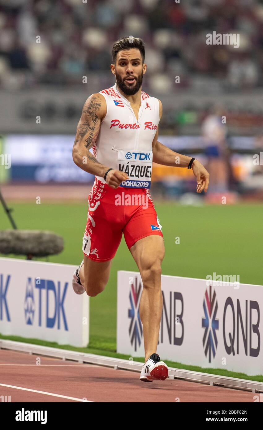 DOHA - QATAR - SEP 29: Wesley Vázquez (PUR) competing in the 800m semi ...
