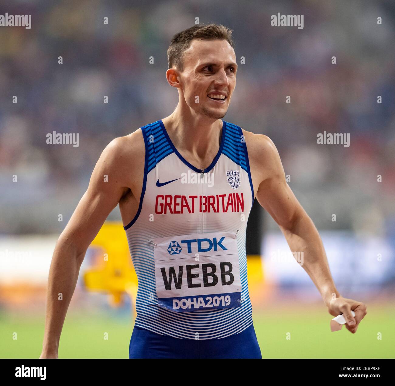 DOHA - QATAR - SEP 29: Jamie Webb (GB & NI) competing in the 800m semi ...