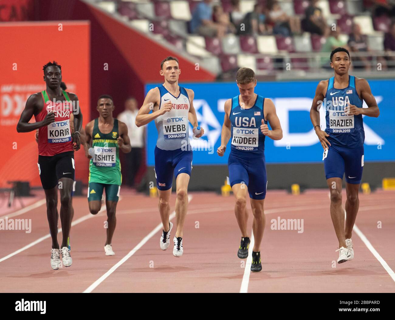 DOHA - QATAR - SEP 29: Emmanuel Kipkurui Korir (KEN), Tshepo Tshite ...