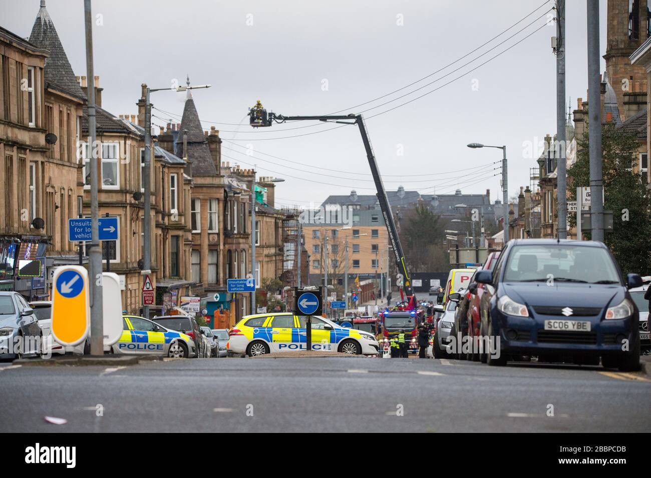 Glasgow, UK. 1st Apr, 2020. Pictured: Tenement House Fire in Albert ...
