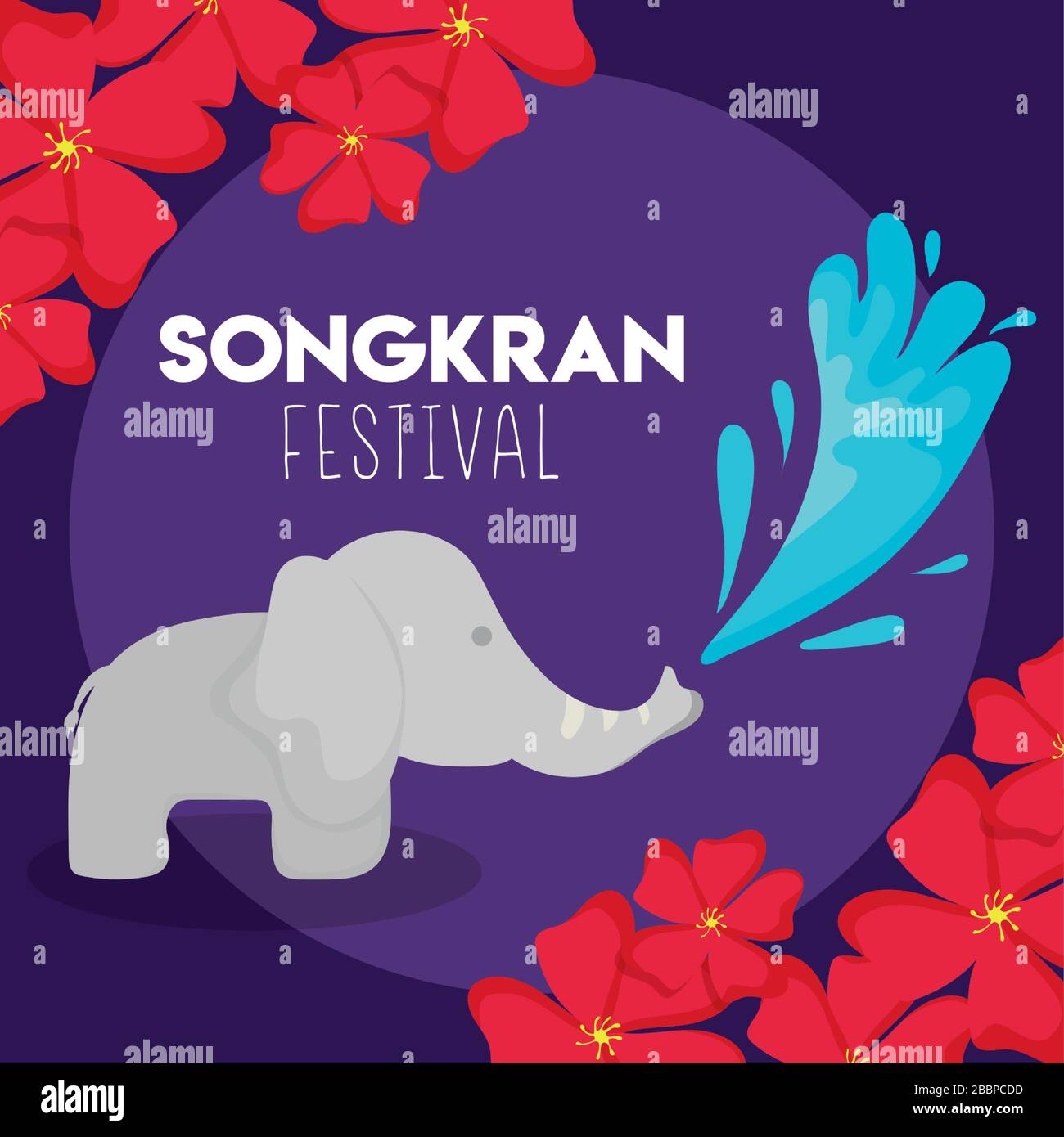 card of songkran festival in thailand vector illustration design Stock ...