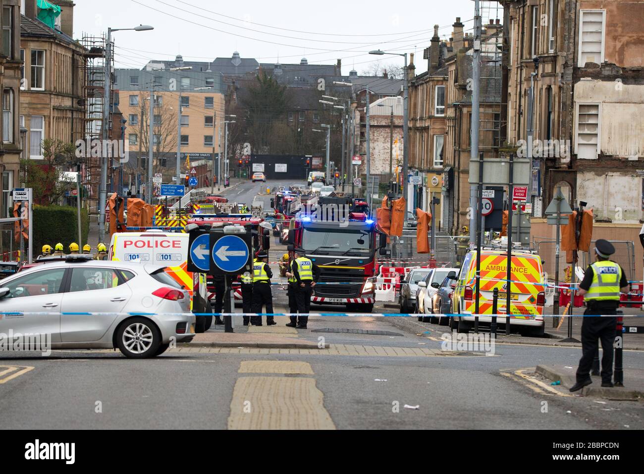 Glasgow, UK. 1st Apr, 2020. Pictured: Tenement House Fire in Albert ...