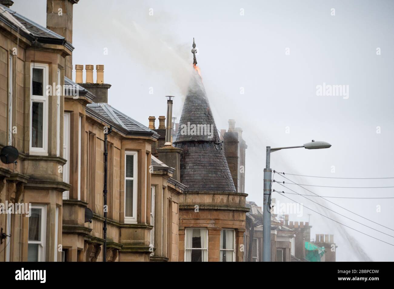 Glasgow, UK. 1st Apr, 2020. Pictured: Tenement House Fire in Albert ...